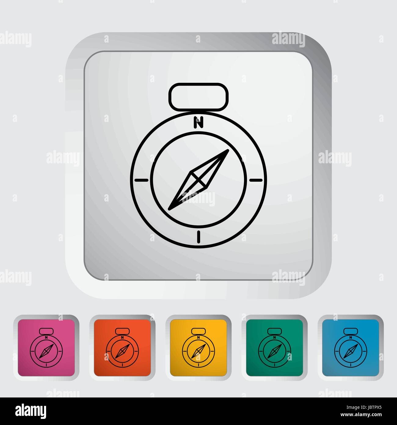 Compass outline icon on the button. Vector illustration Stock Vector ...