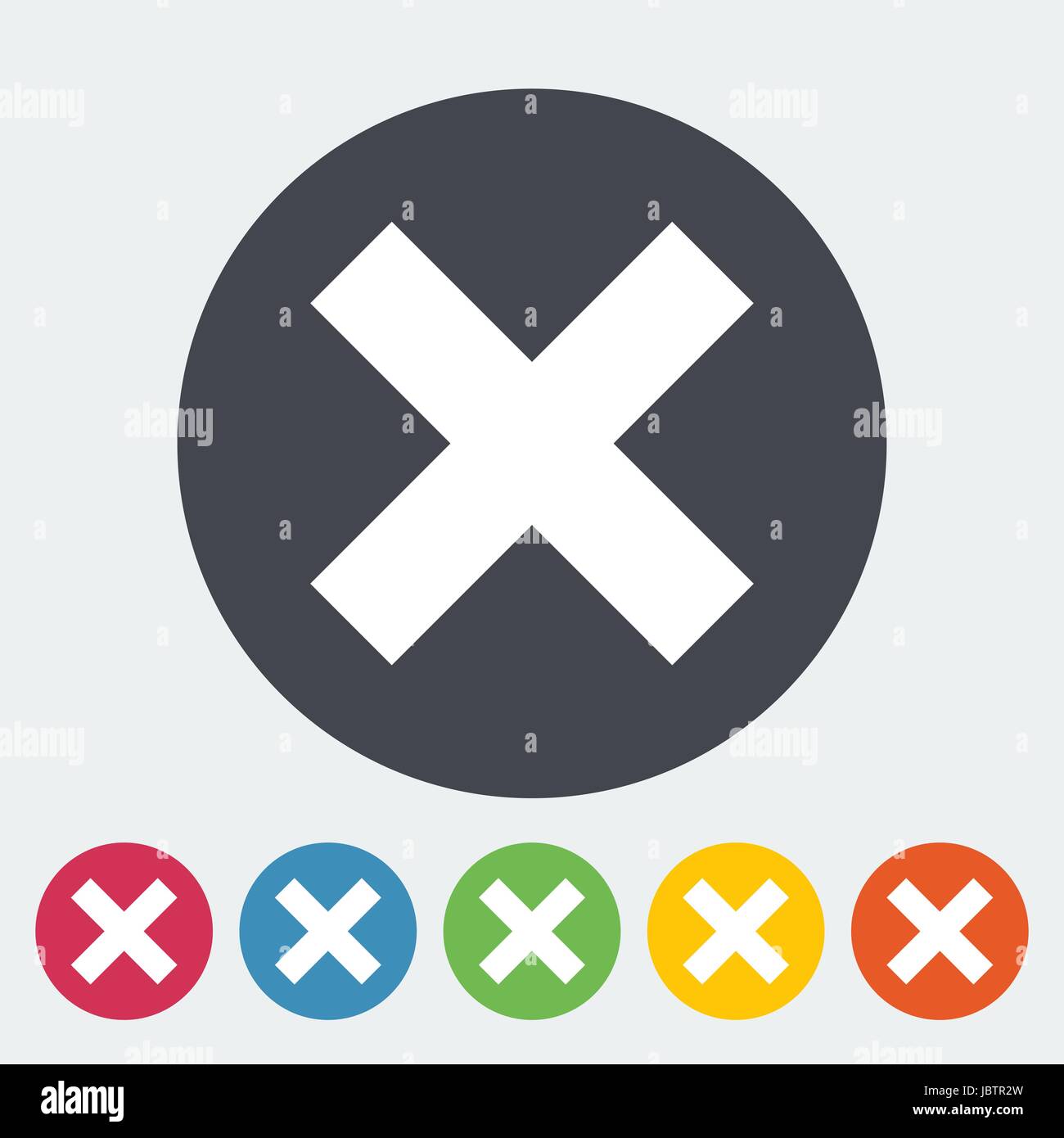 Delete button. Single flat icon on the circle. Vector illustration ...