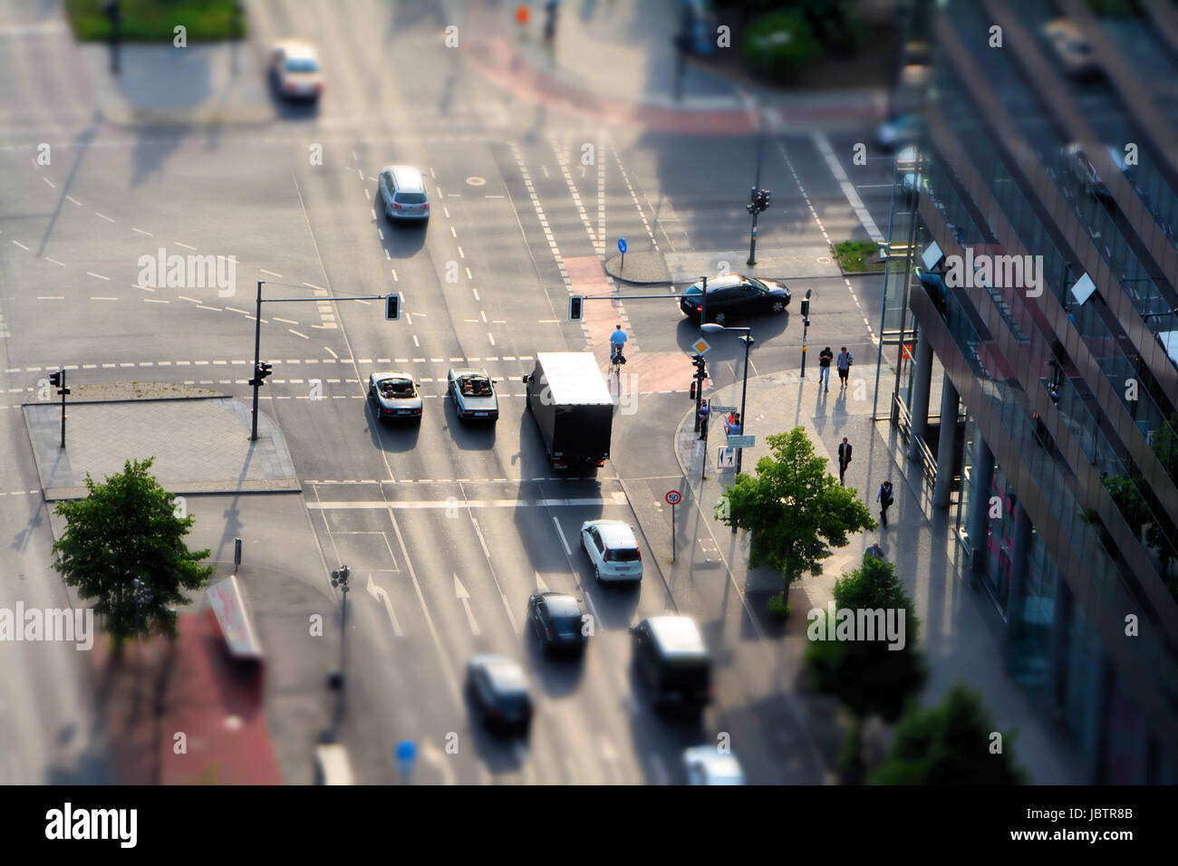 transport at a crossroads in berlin Stock Photo - Alamy