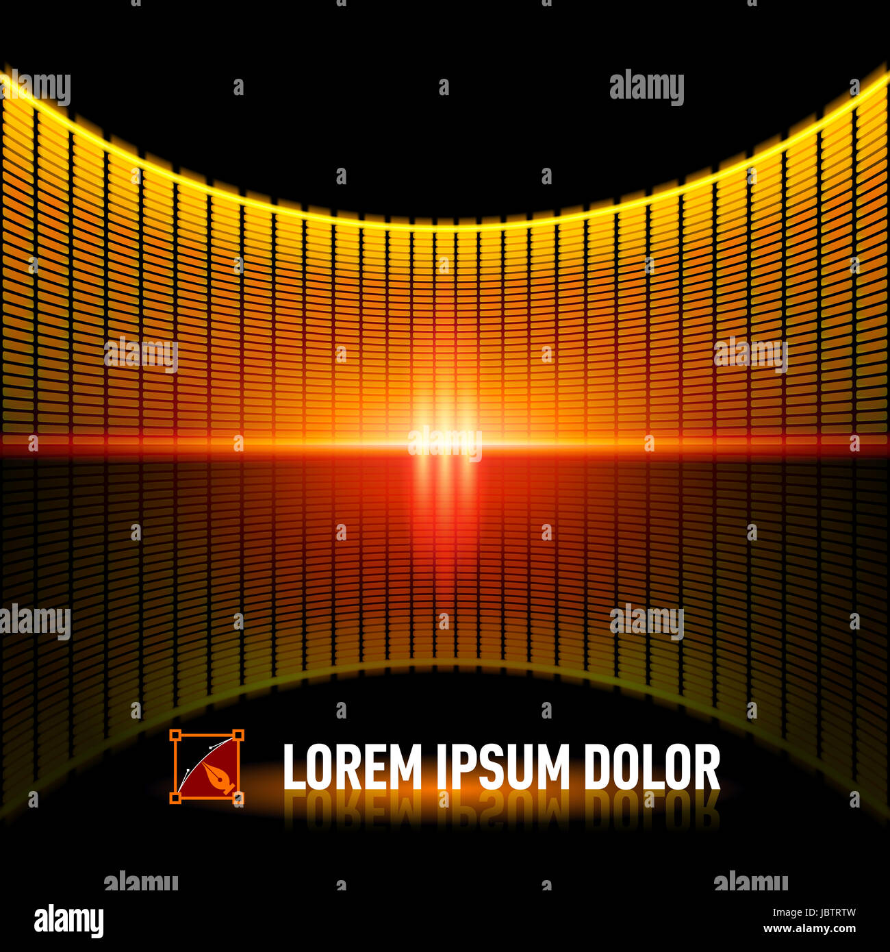 Shiny background with yellow digital music equalizer Stock Photo - Alamy