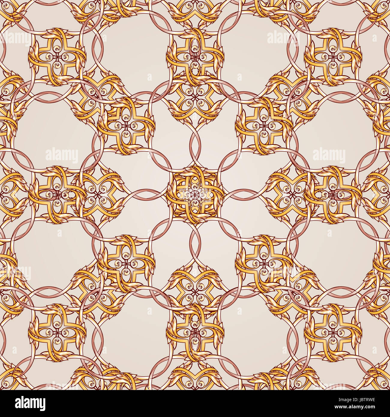 Seamless ornate pattern of brown henna on beige background Stock Photo ...