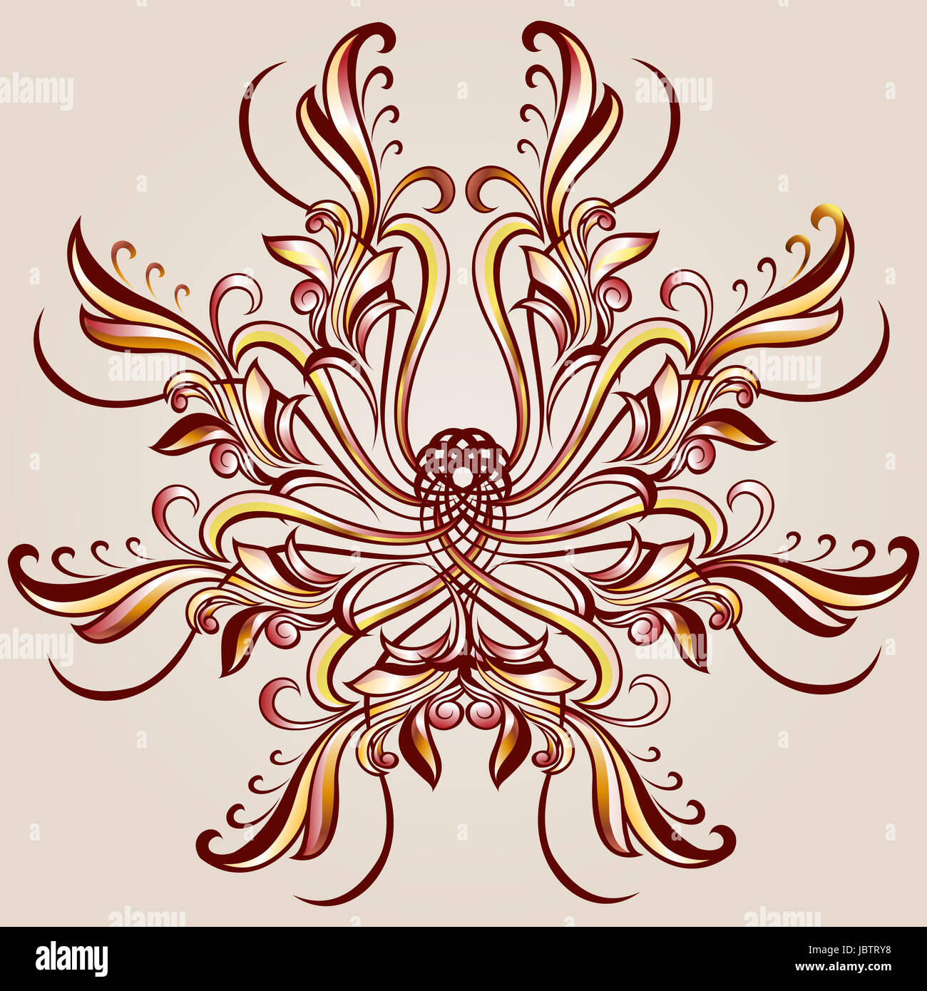 Florid pattern of brown henna on beige background Stock Photo - Alamy