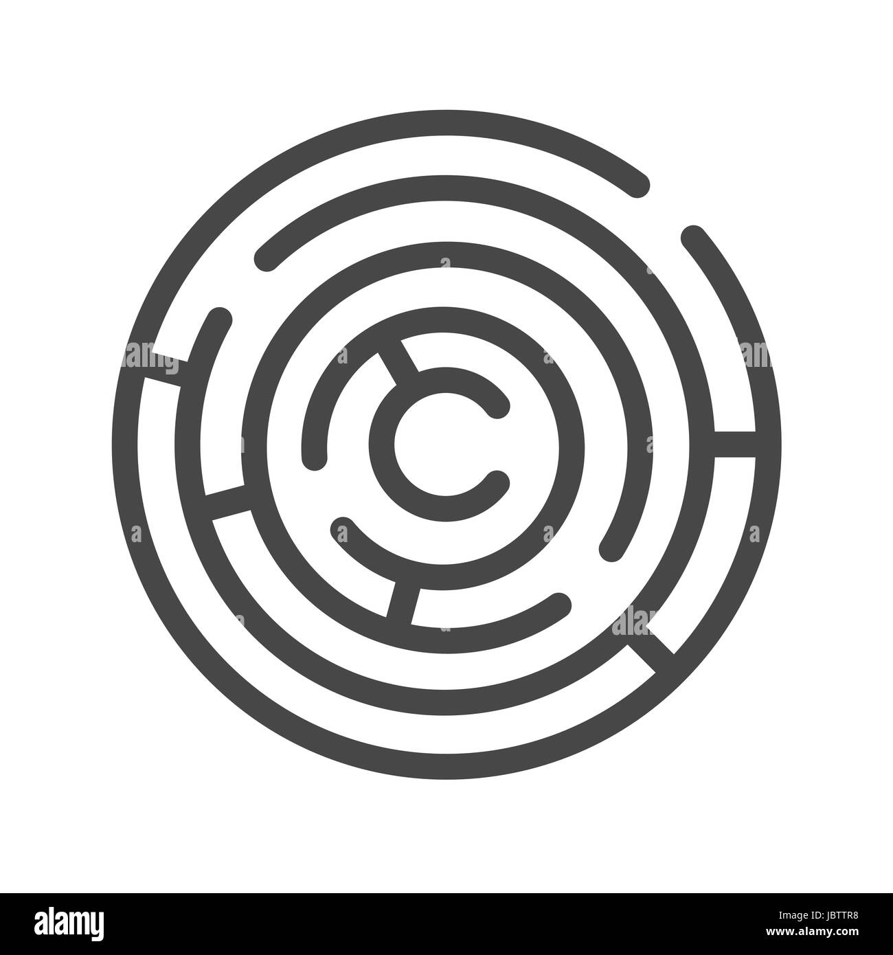 Labyrinth Thin Line Vector Icon. Flat icon isolated on the white ...