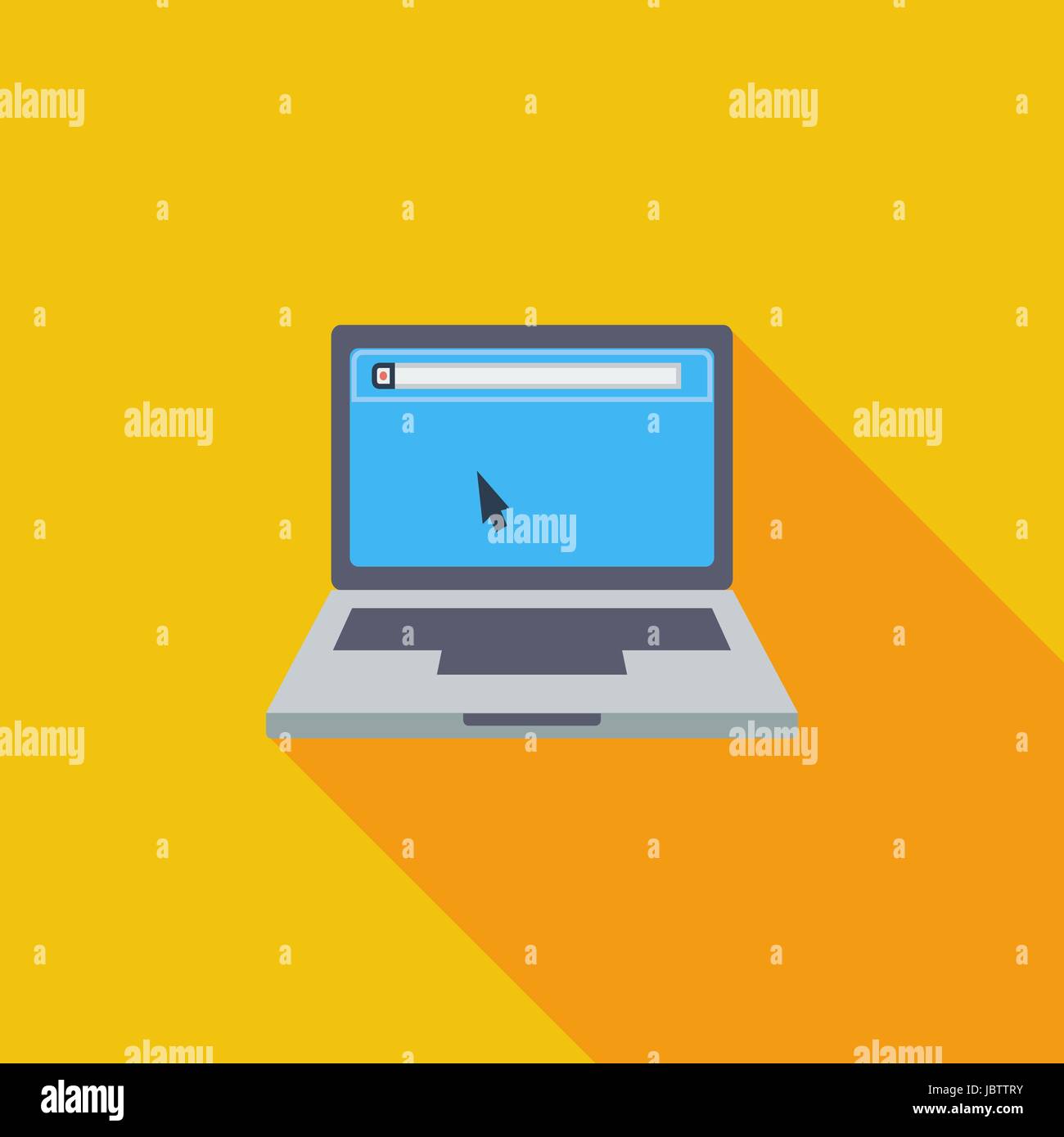Laptop icon. Flat vector related icon with long shadow for web and ...