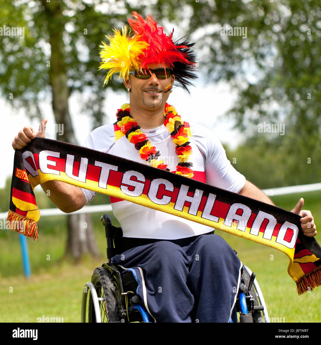 football fan with handicap Stock Photo - Alamy