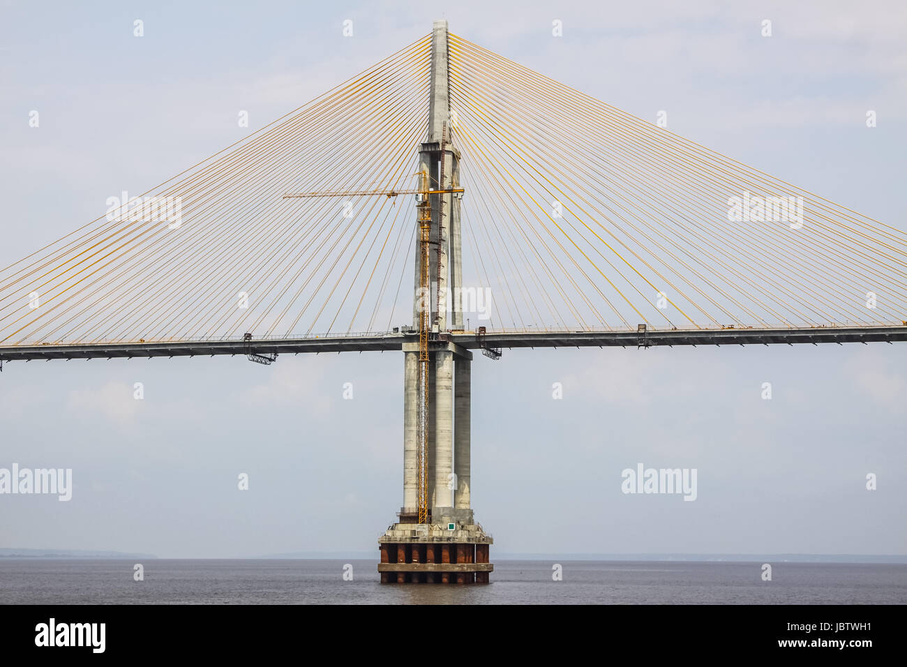Central pillar of the Manaus-Iranduba bridge, Ponte Rio Negro, Manaus ...