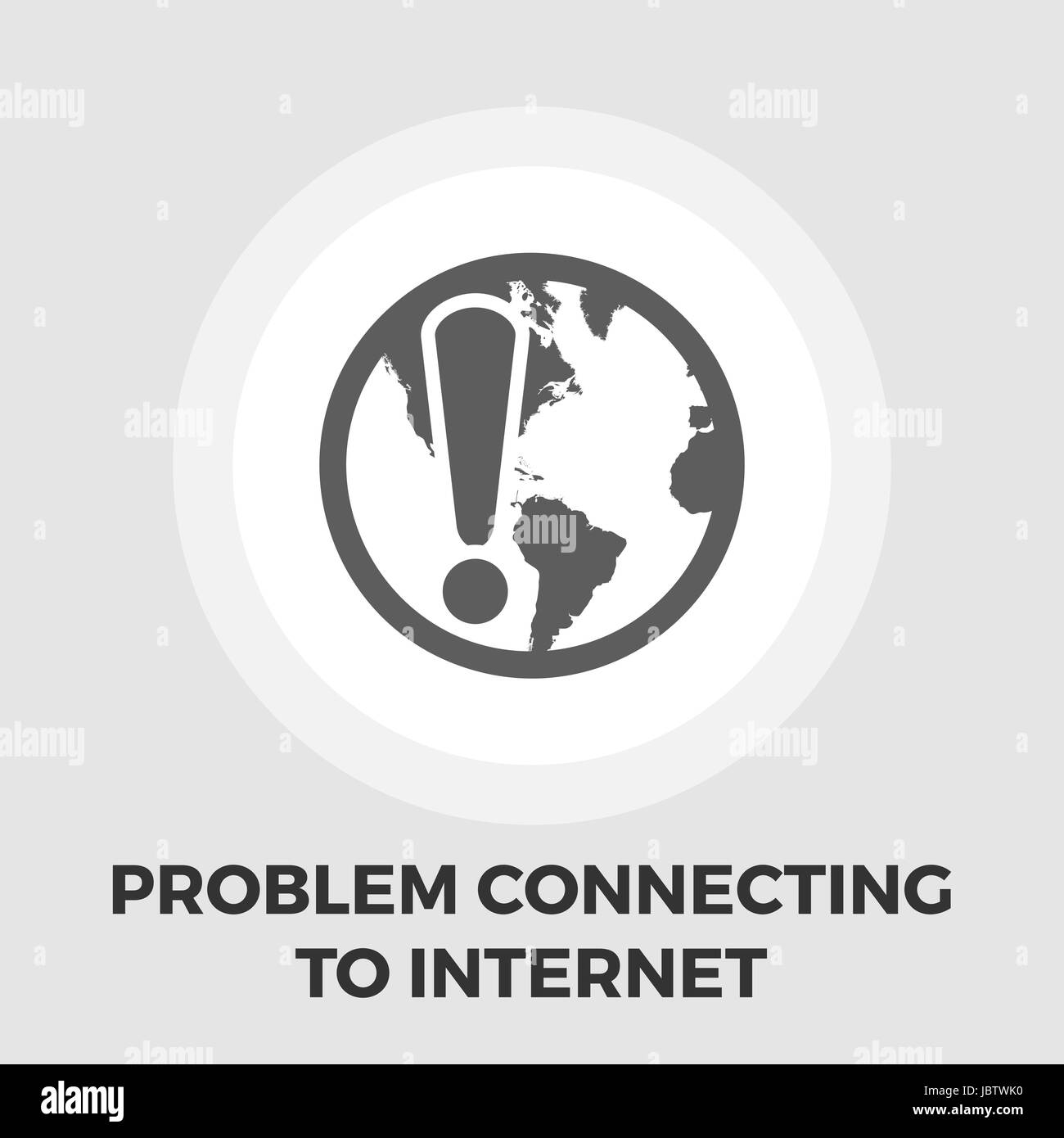 Problem connecting to the internet icon vector. Flat icon isolated on ...