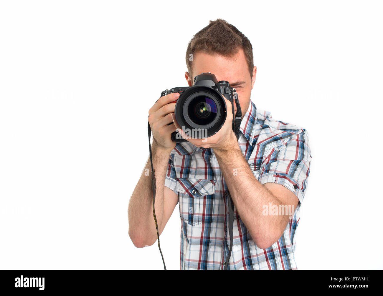 young man with camera Stock Photo - Alamy