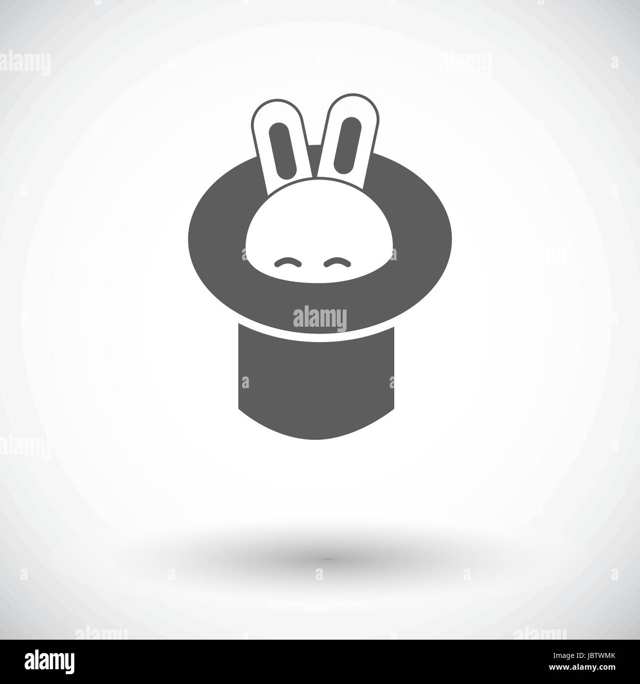 Rabbit in magician hat. Single flat icon on white background. Vector ...