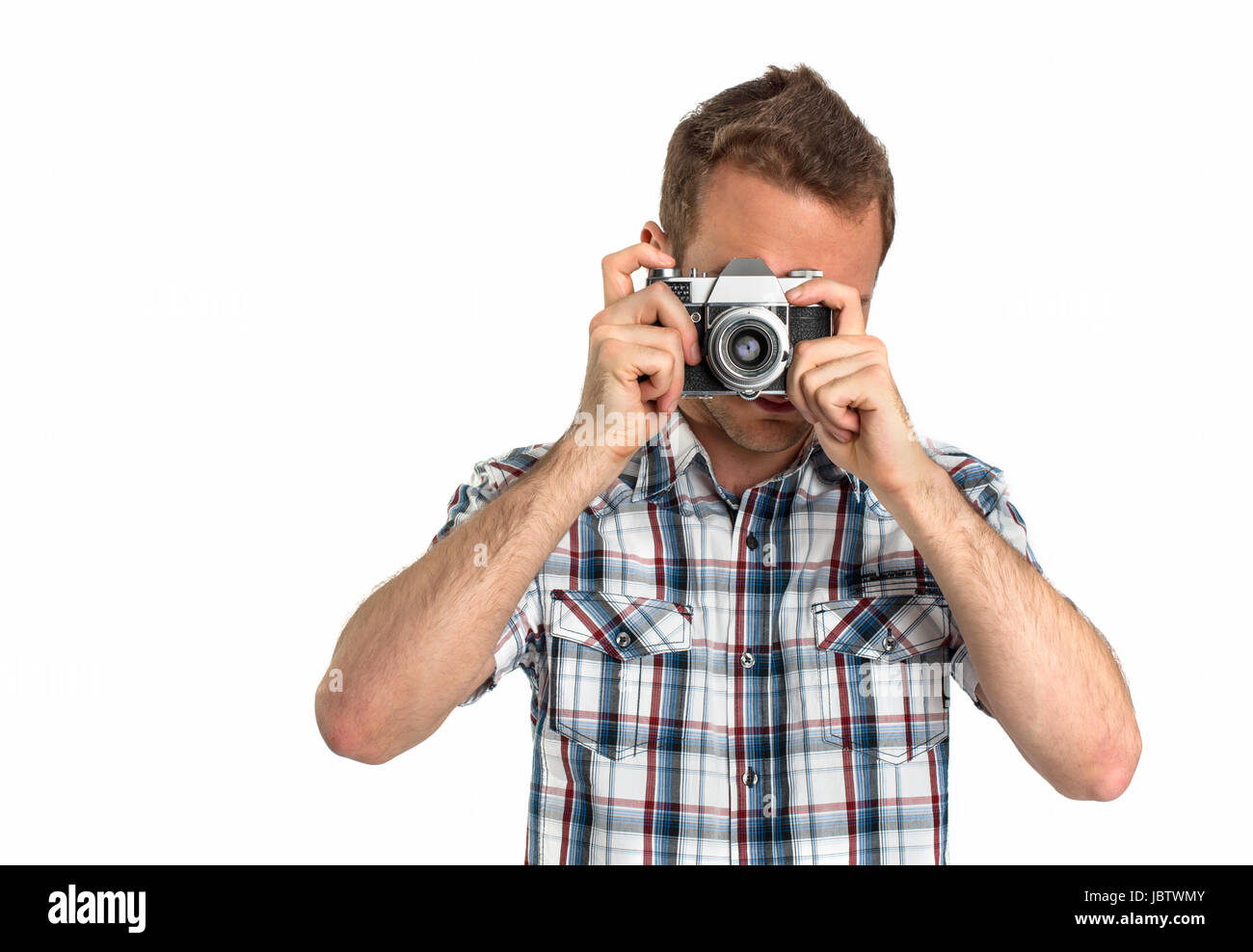 young man with camera Stock Photo - Alamy