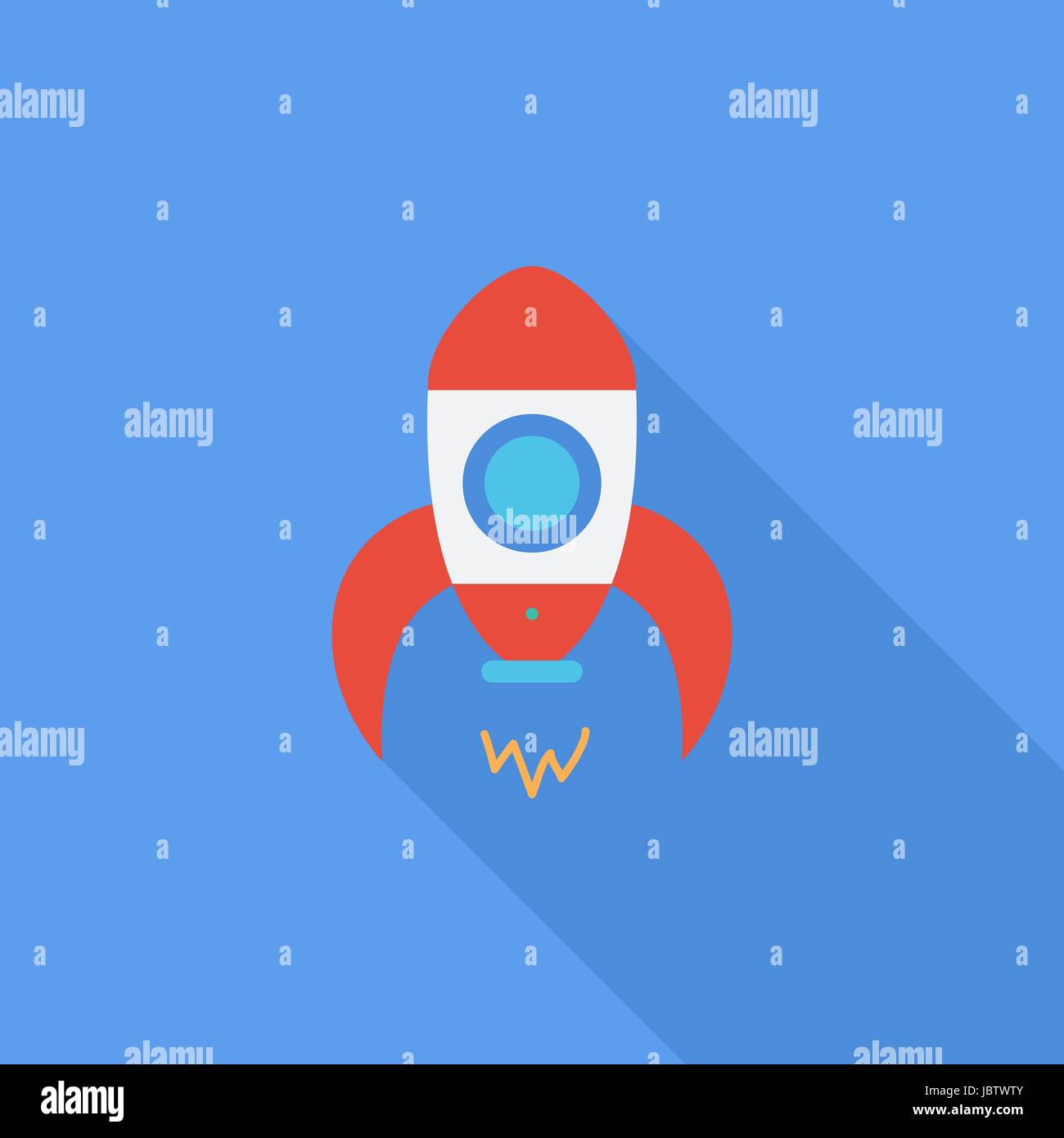 Rocket icon. Flat vector related icon with long shadow for web and ...