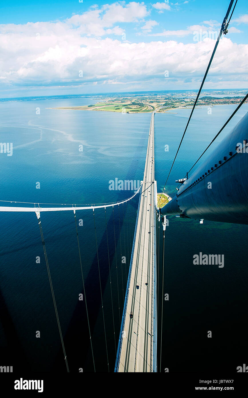 Denmark, September 9, 2013. The Great Belt Bridge consists of a ...