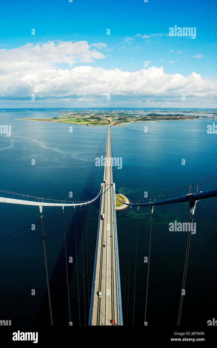 Denmark, September 9, 2013. The Great Belt Bridge consists of a ...