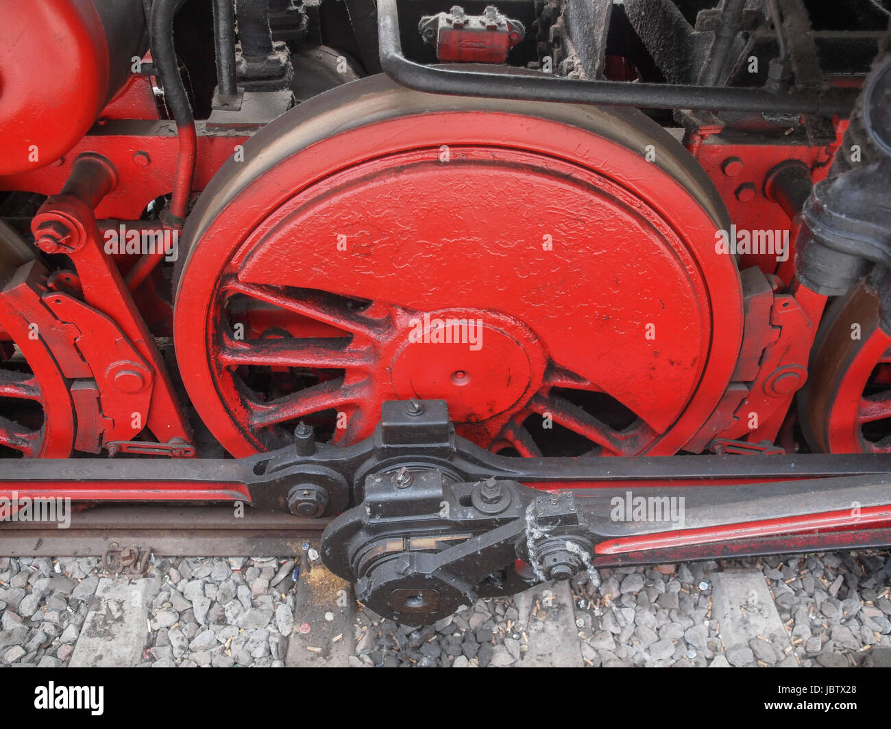 Detail of ancient steam train locomotive vehicle Stock Photo - Alamy