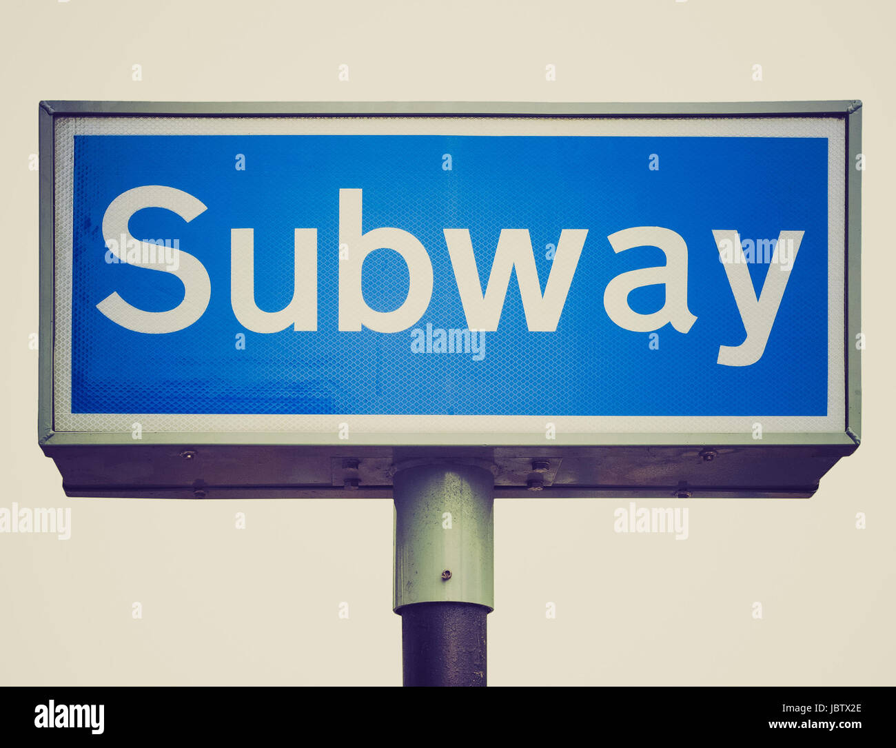 Vintage retro looking An underground subway metro tube traffic sign ...