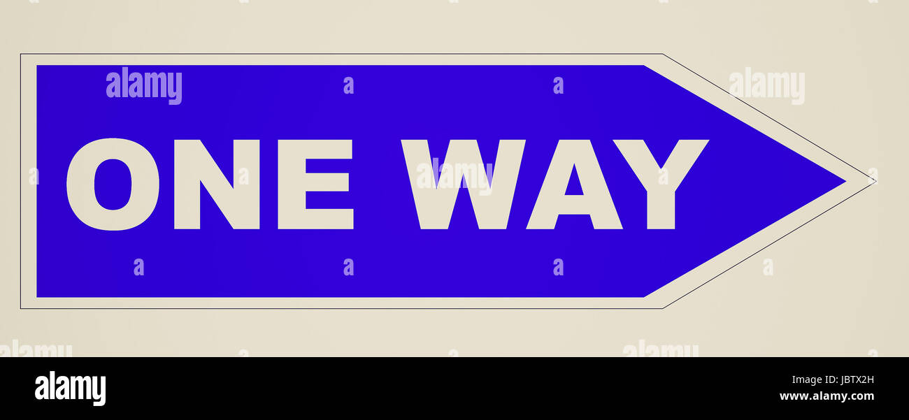Vintage retro looking One way traffic sign isolated over white Stock ...