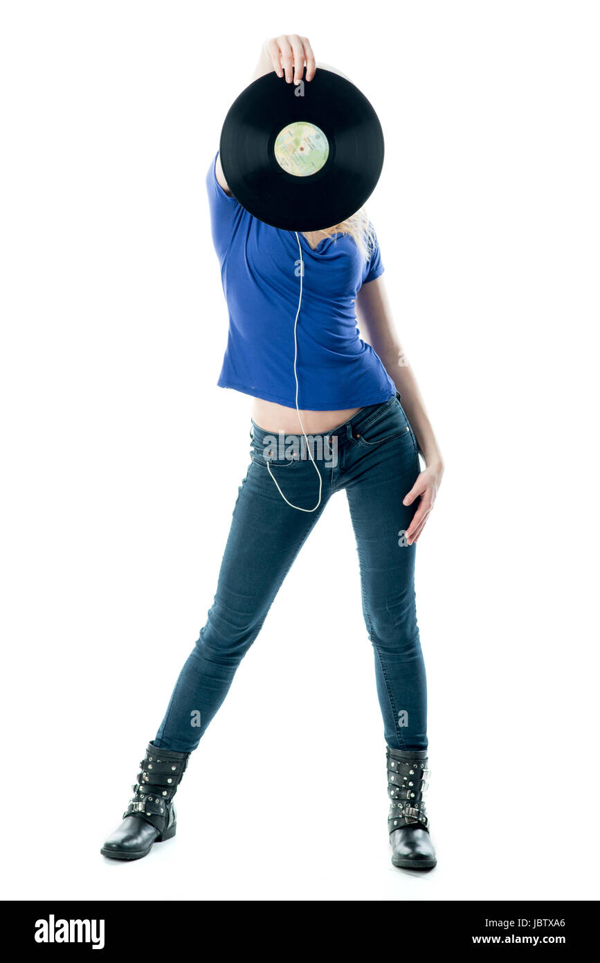 Record player girls hi-res stock photography and images - Alamy