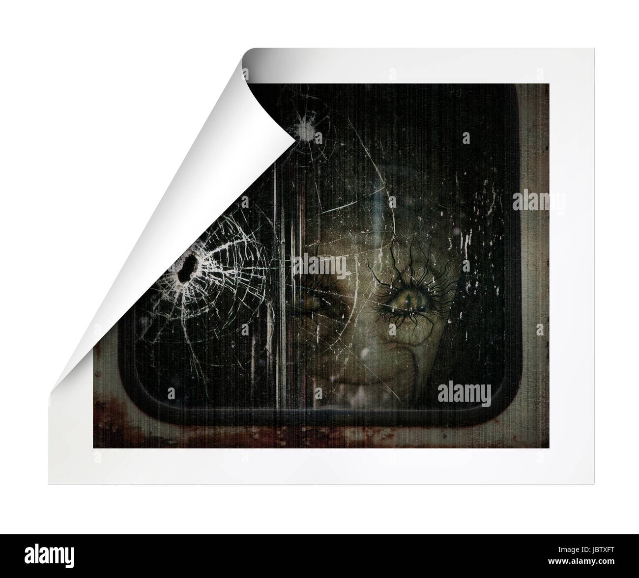 Scary face at window Cut Out Stock Images & Pictures - Alamy