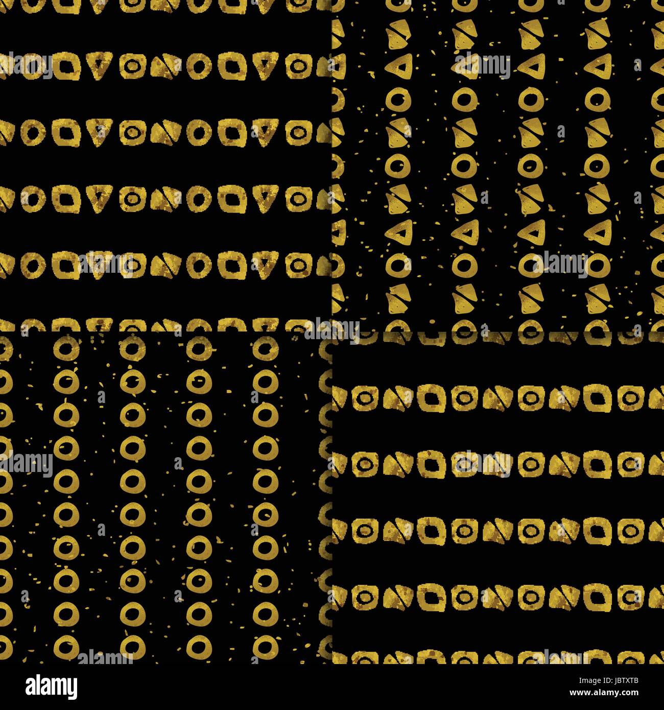 Geometric black and gold seamless pattern set Stock Vector Image & Art ...