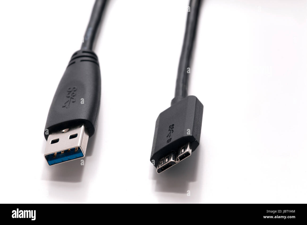 Universal Serial Bus (USB) standard for computer connectivity on white ...