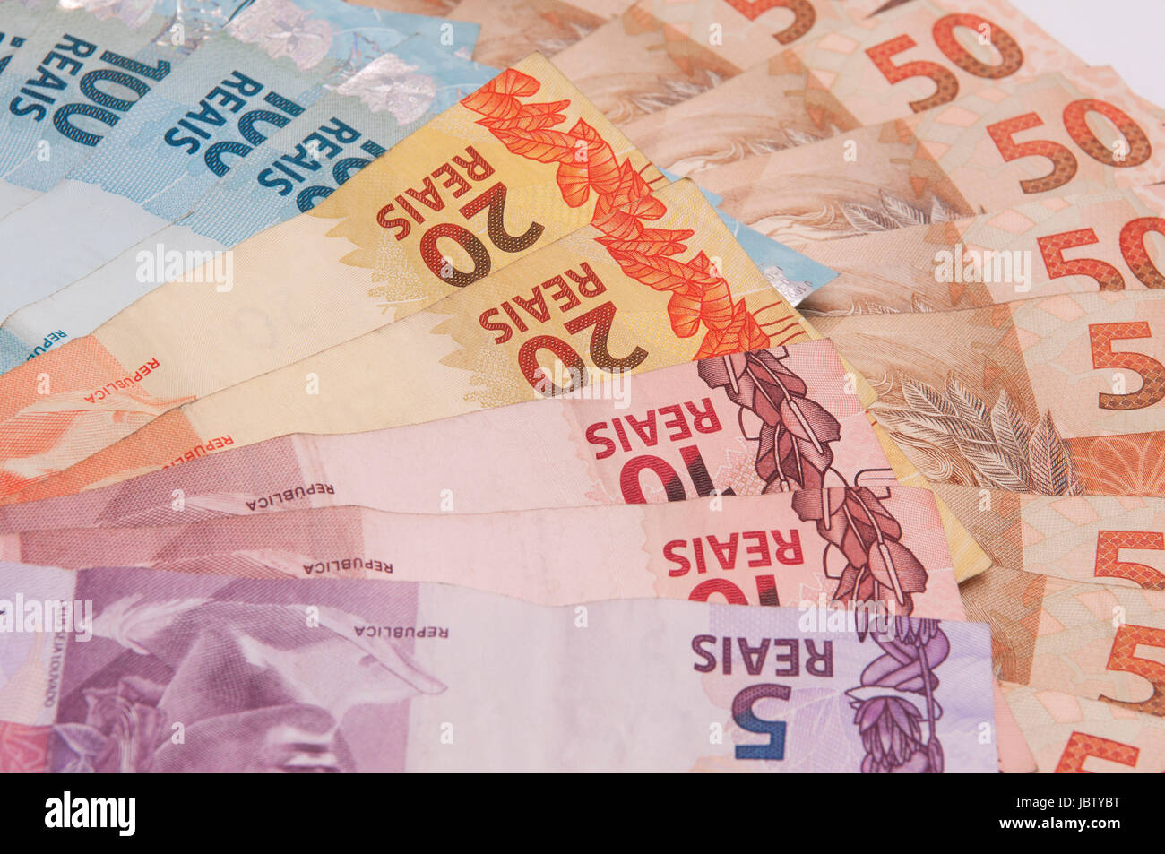 A few bills of brazilian currency (real Stock Photo - Alamy