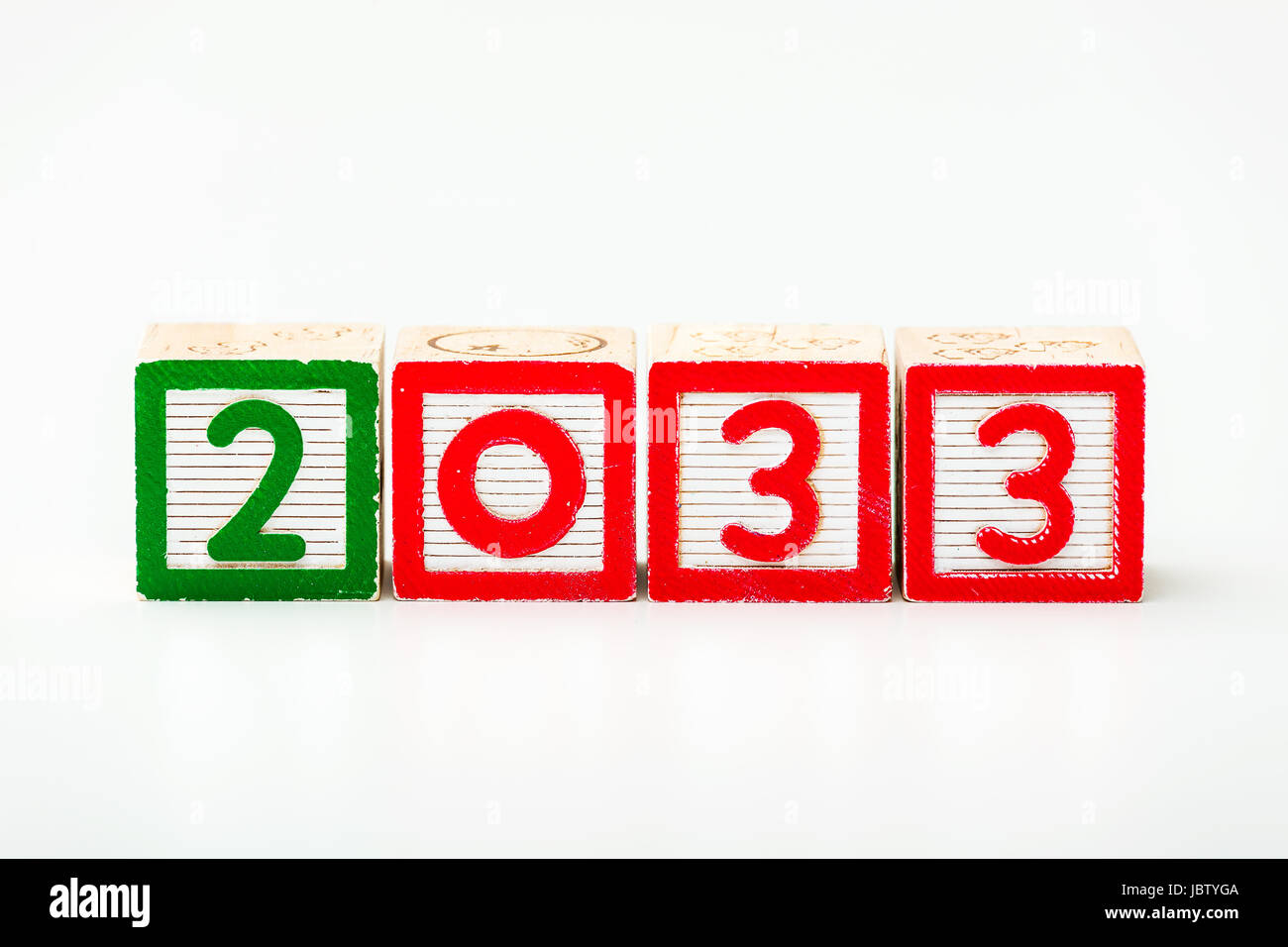 Wooden block for year 2033 Stock Photo - Alamy
