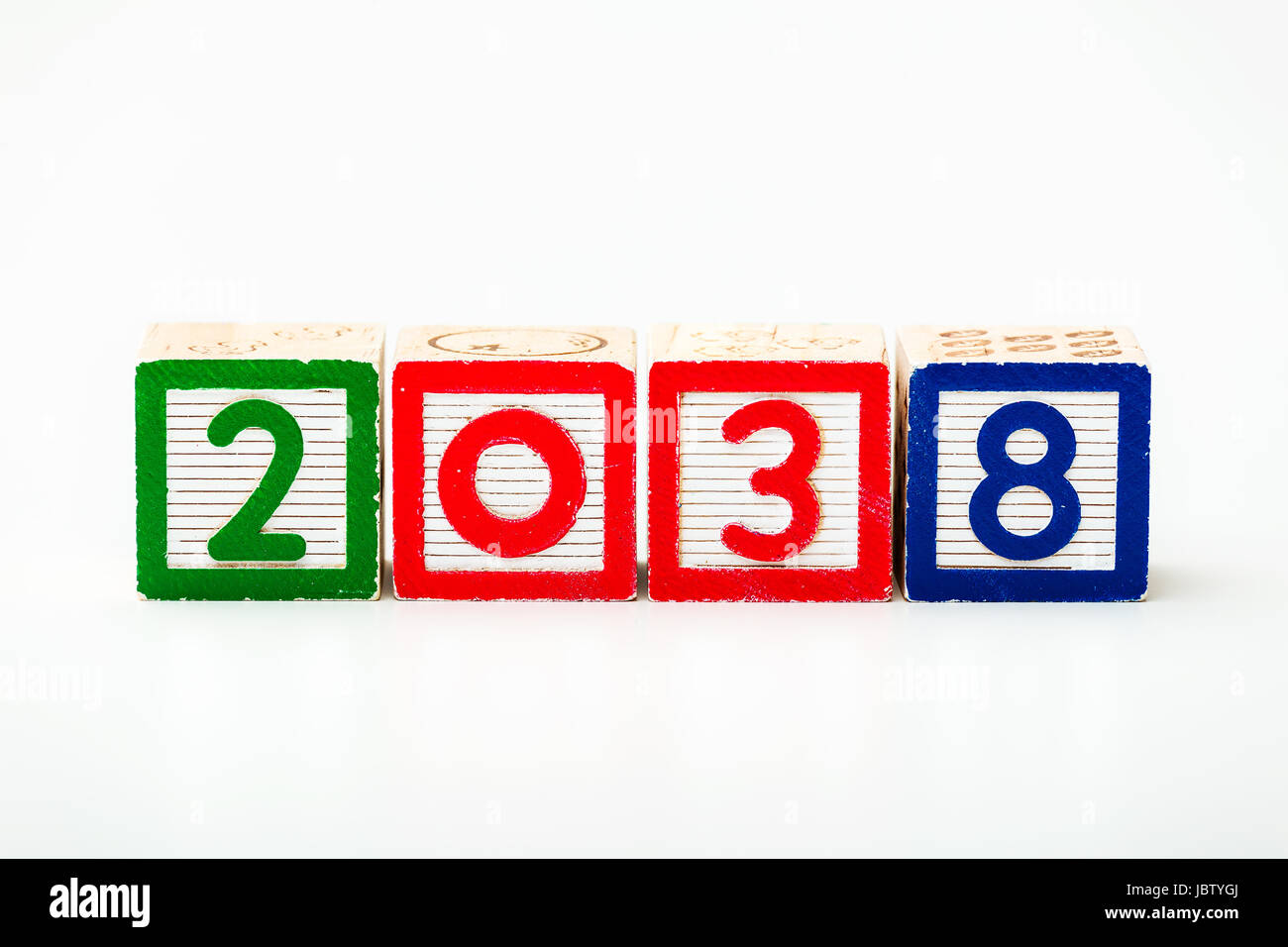 Wooden block for year 2038 Stock Photo - Alamy
