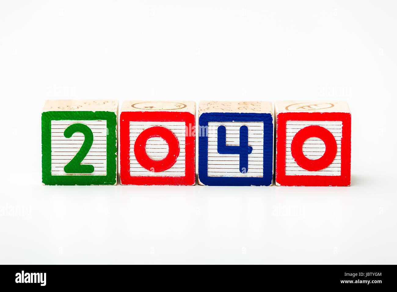 Wooden block for year 2040 Stock Photo - Alamy