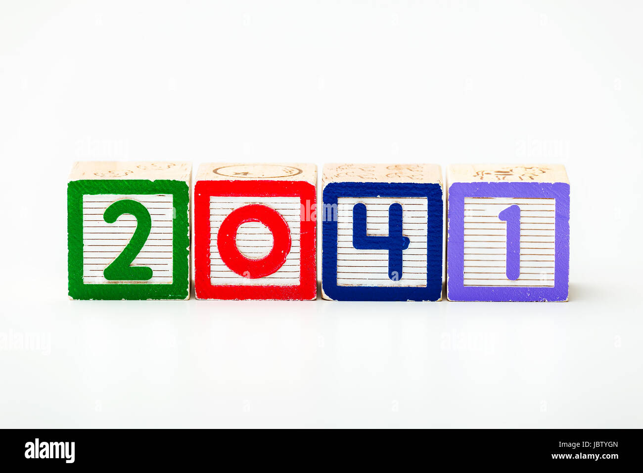 Wooden block for year 2041 Stock Photo - Alamy