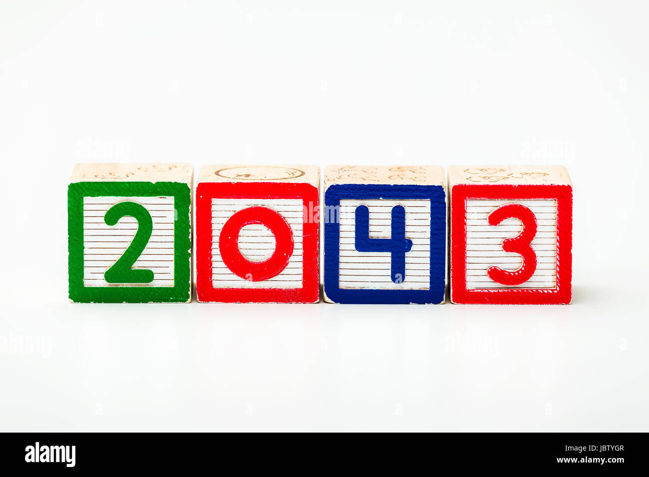 Wooden block for year 2043 Stock Photo - Alamy