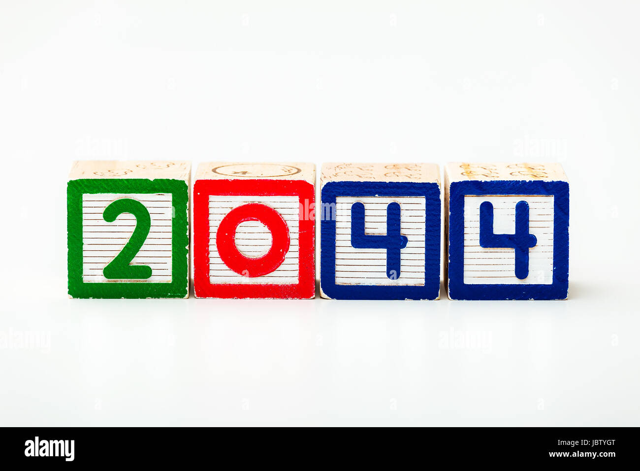 Wooden block for year 2044 Stock Photo - Alamy