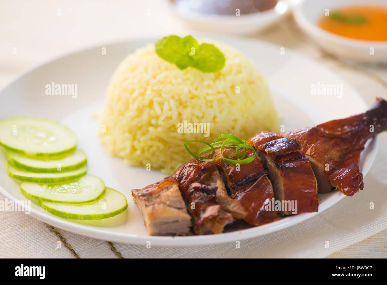 Chinese style roasted duck with rice Stock Photo - Alamy
