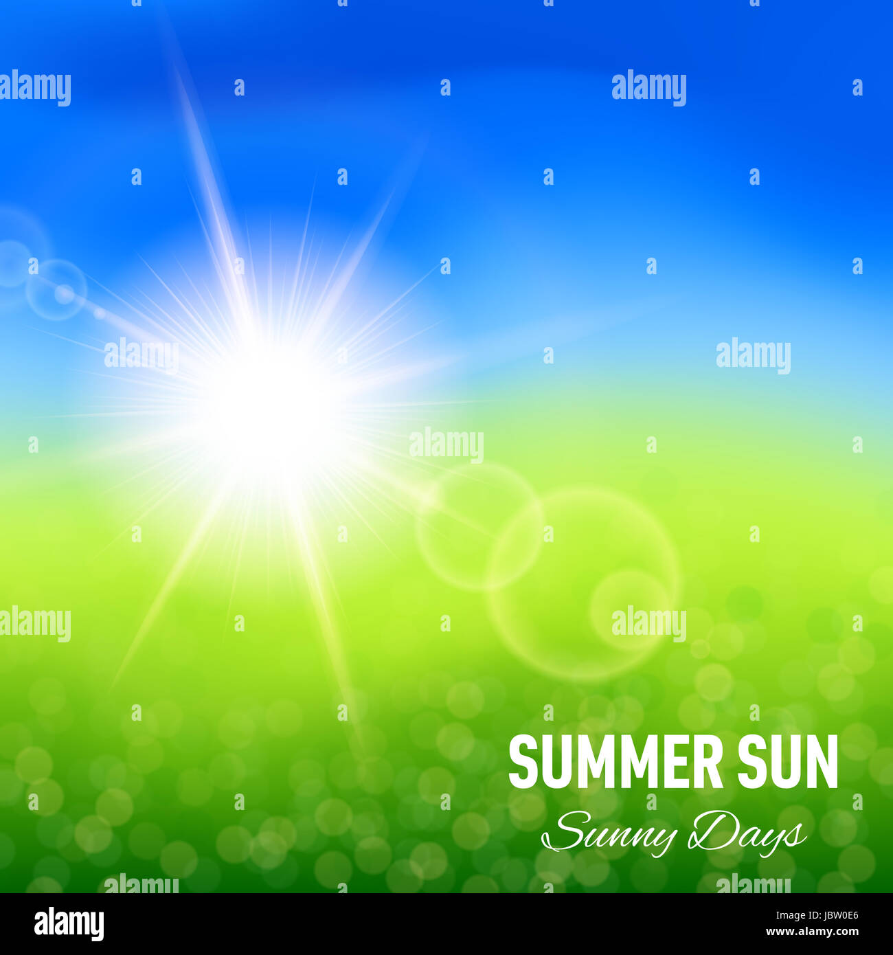Blurred summer background with glaring sun for your design Stock Photo ...