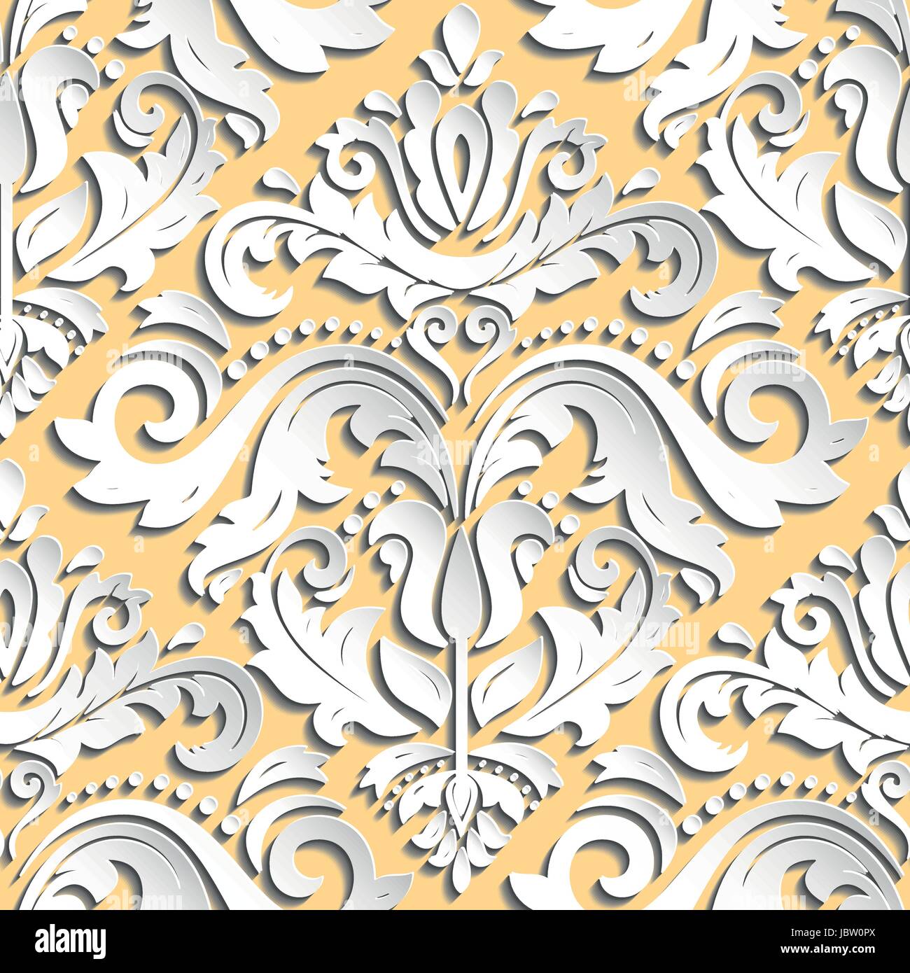 Seamless Vector Oriental Pattern With 3D Elements Stock Vector Image & Art - Alamy