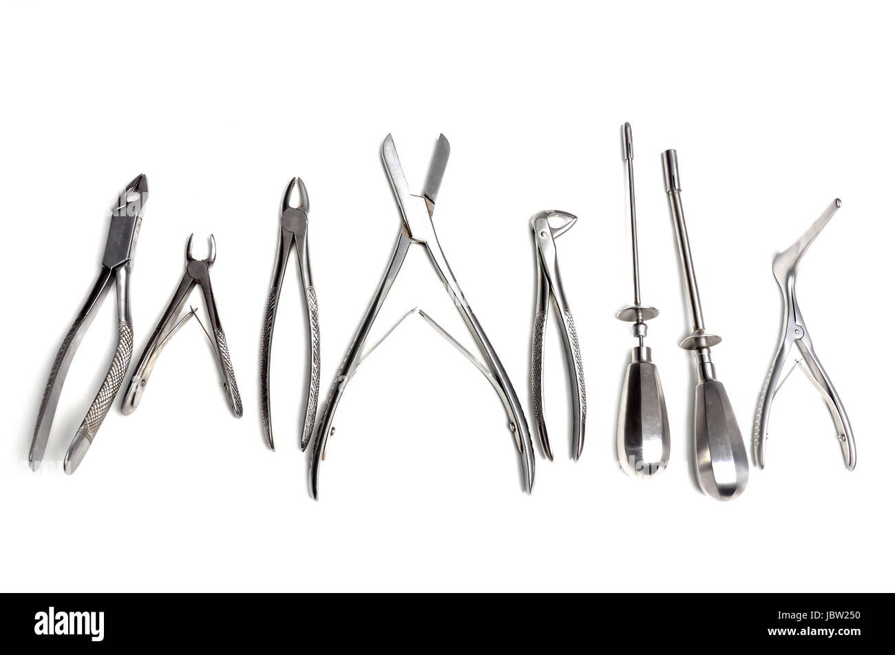 Surgical instruments isolated on white background Stock Photo - Alamy