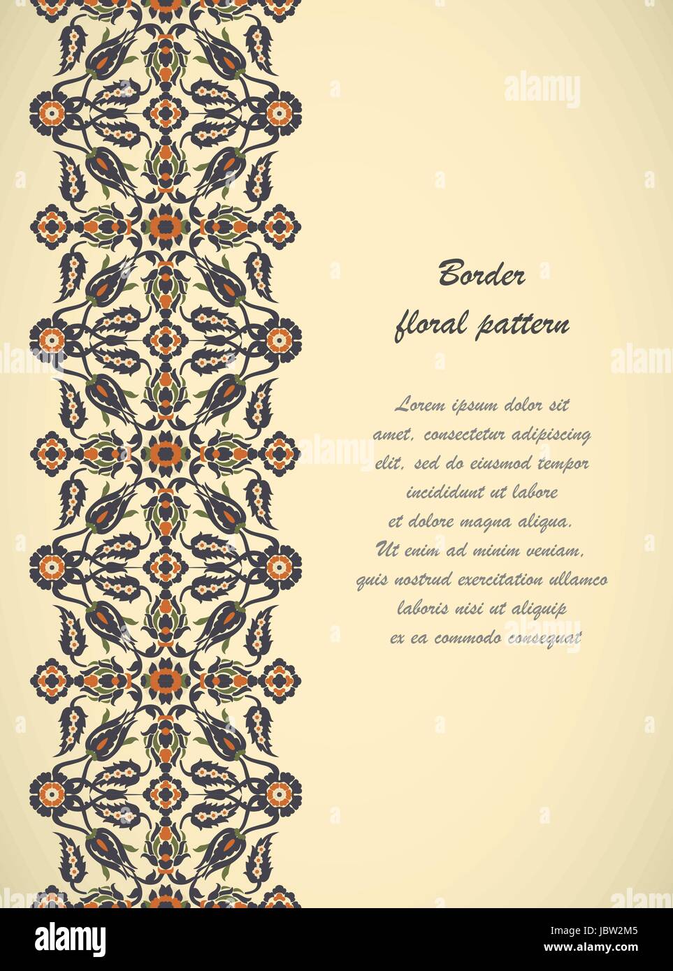 Arabesque vintage seamless border elegant floral decoration print for ...