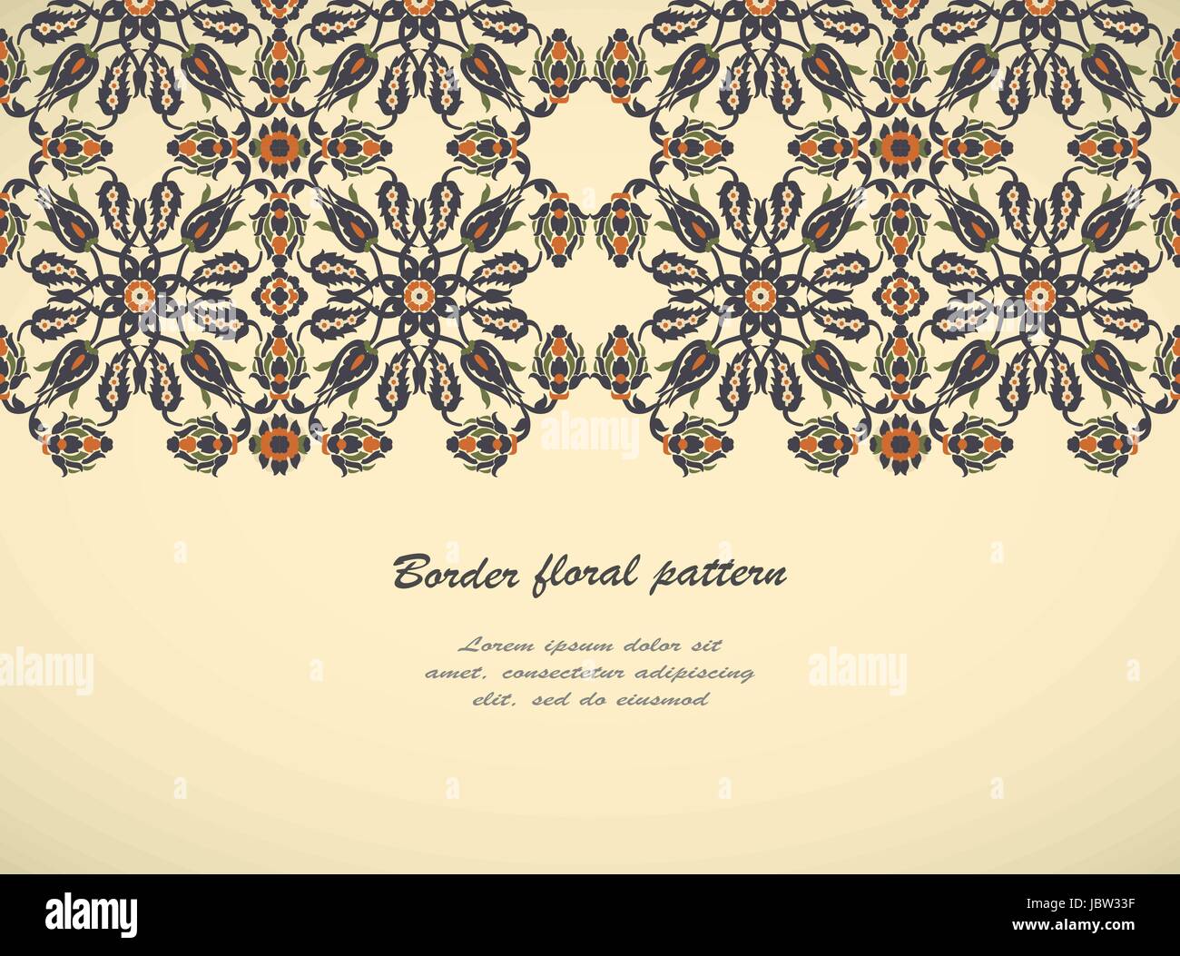 Arabesque vintage seamless border elegant floral decoration print for ...