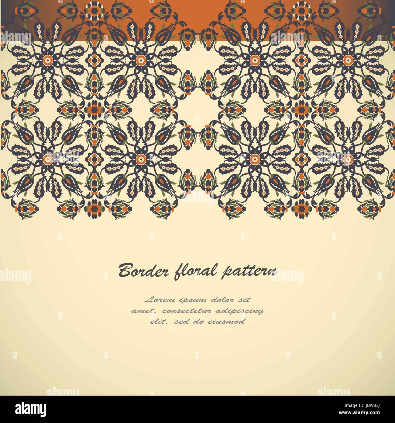 Arabesque vintage seamless border elegant floral decoration print for ...