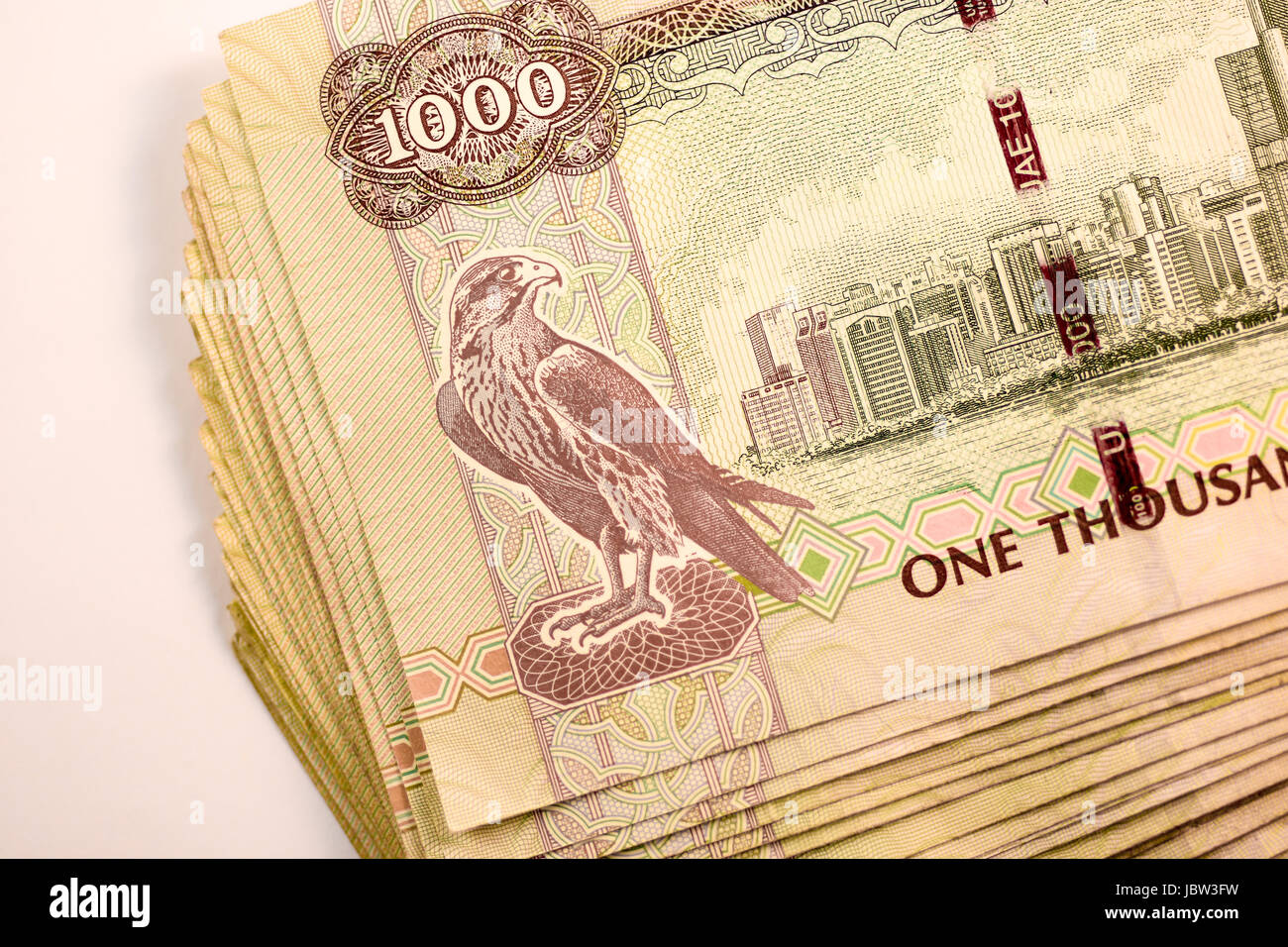 Close up Dirhams currency note and coins, AED, United Arab Emirates ...
