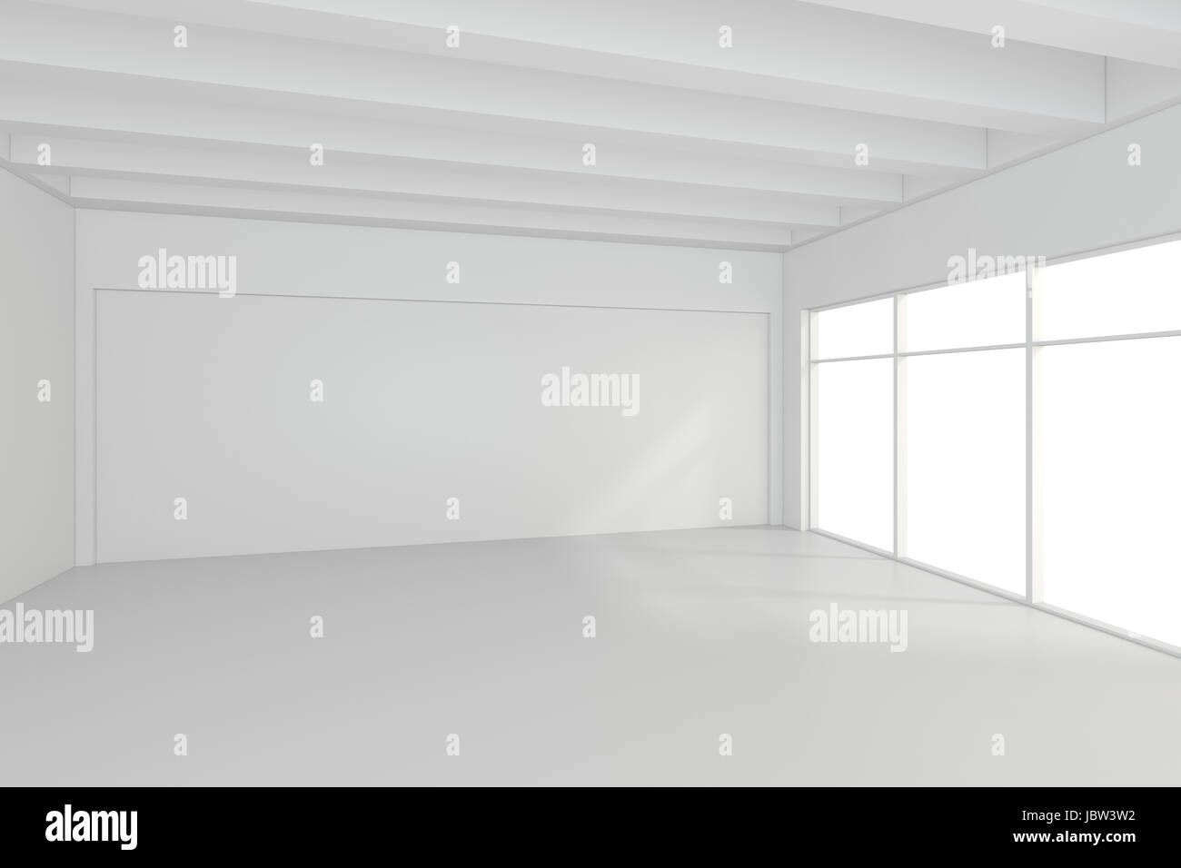 Bright white room with windows Stock Photo - Alamy