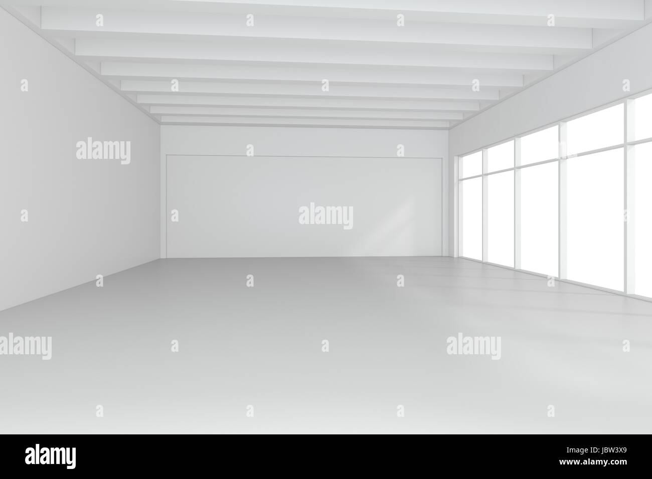 Bright white room with windows Stock Photo - Alamy