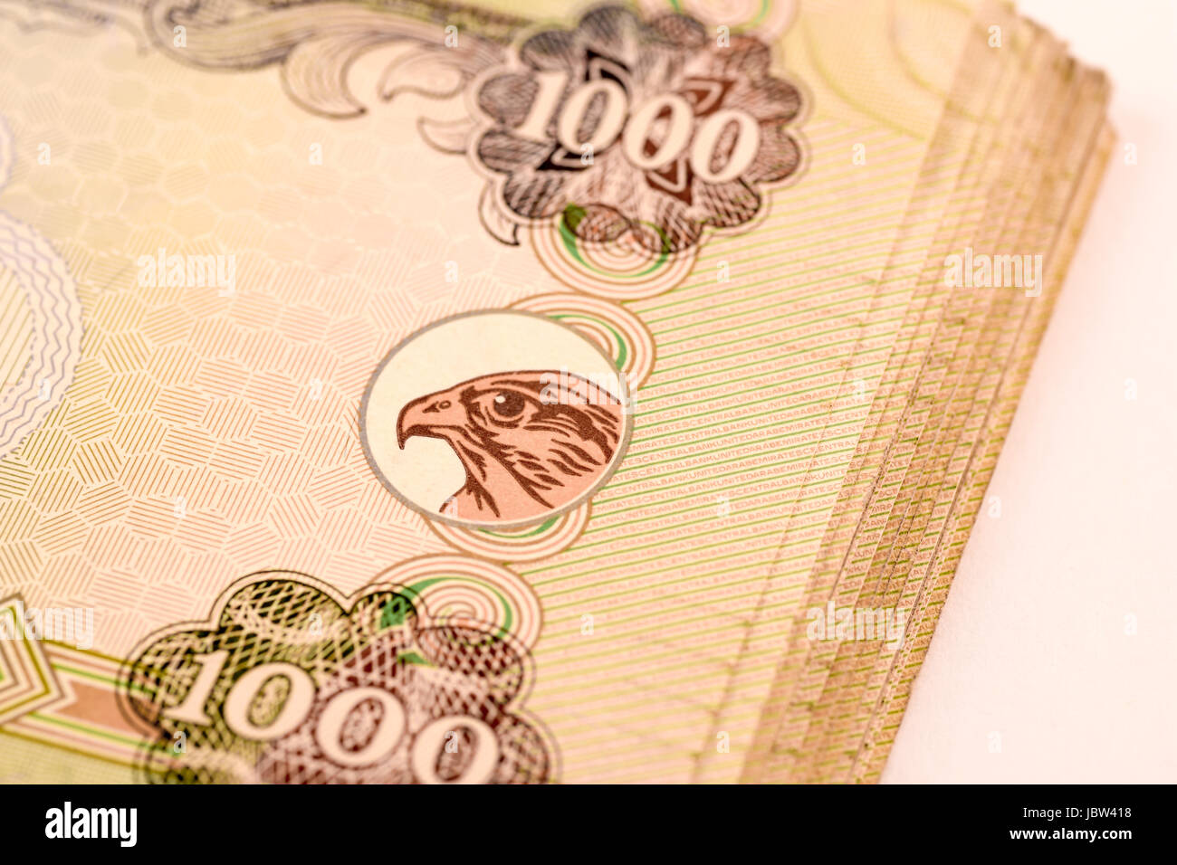 Close up Dirhams currency note and coins, AED, United Arab Emirates ...