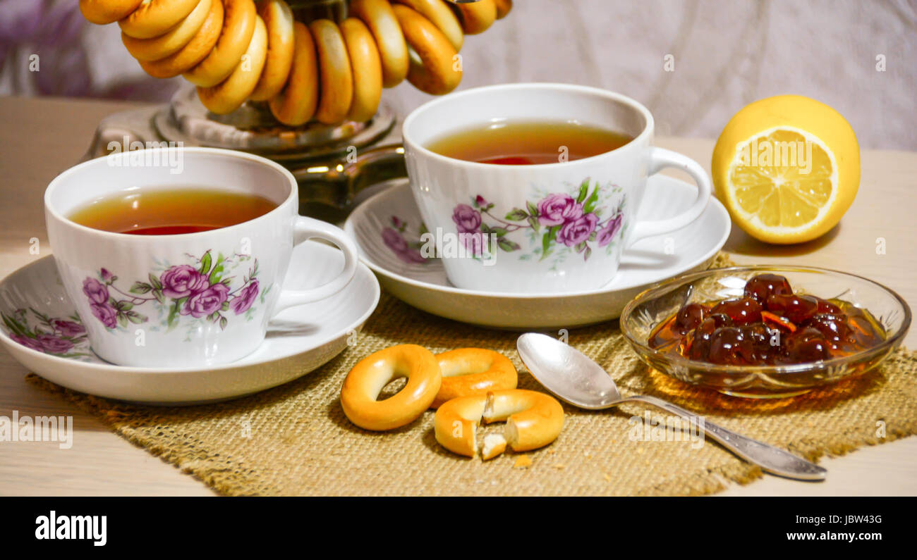 Russian tea from the samovar hi-res stock photography and images - Alamy