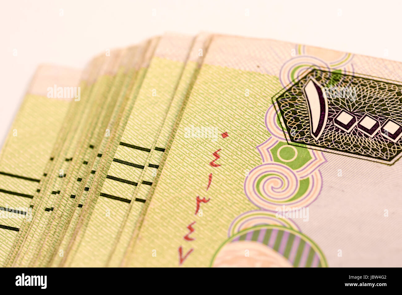 Close up Dirhams currency note and coins, AED, United Arab Emirates ...
