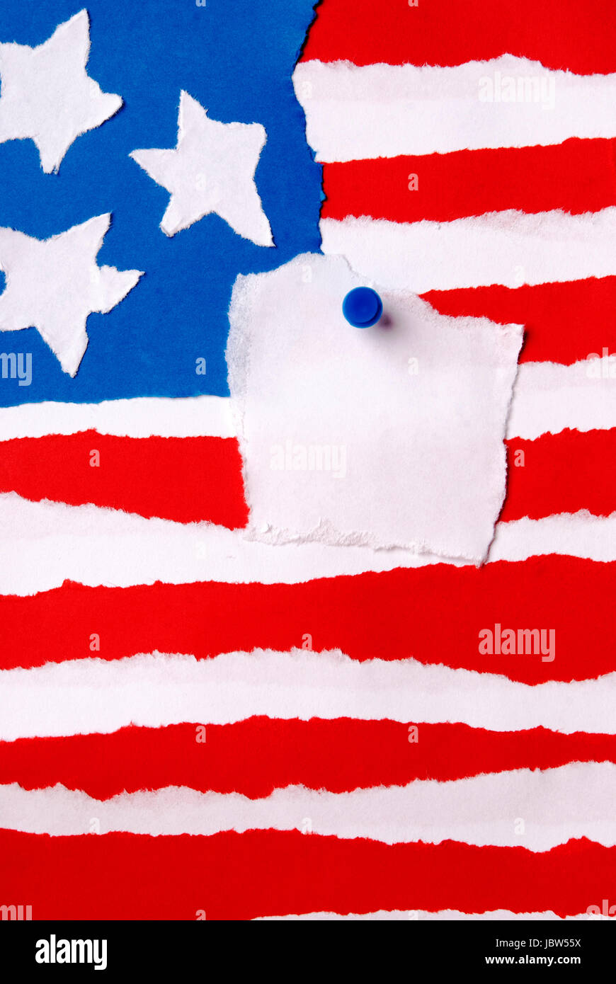 American Flag as a Paper Background with a Notice Lap with Copyspace on ...