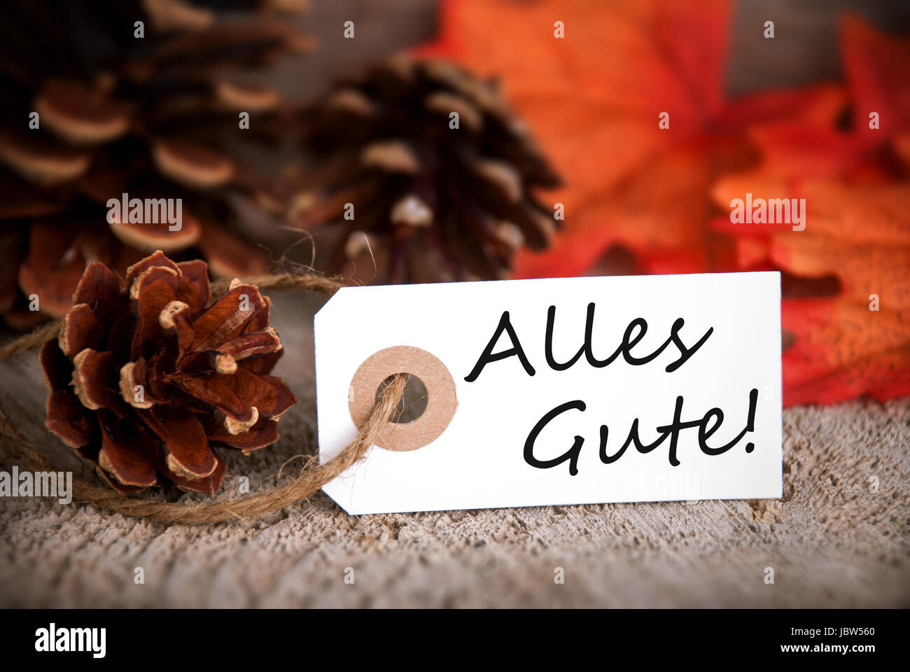 The German Words Alles Gute, which means Congratulations on a Label as ...