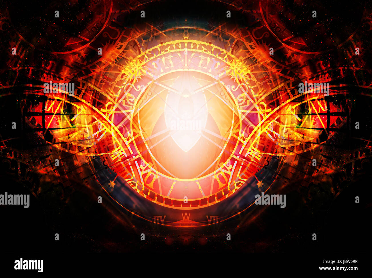 Zodiac collage in cosmic hi-res stock photography and images - Alamy