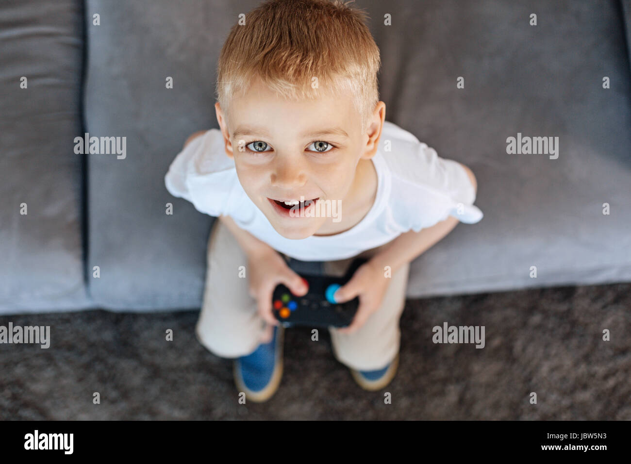 Portrait of a young passionate little gamer Stock Photo - Alamy