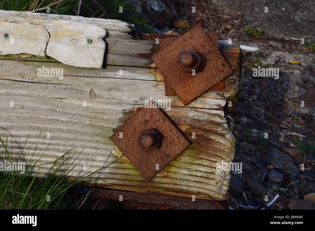 Old rail log on a beach Stock Photo - Alamy