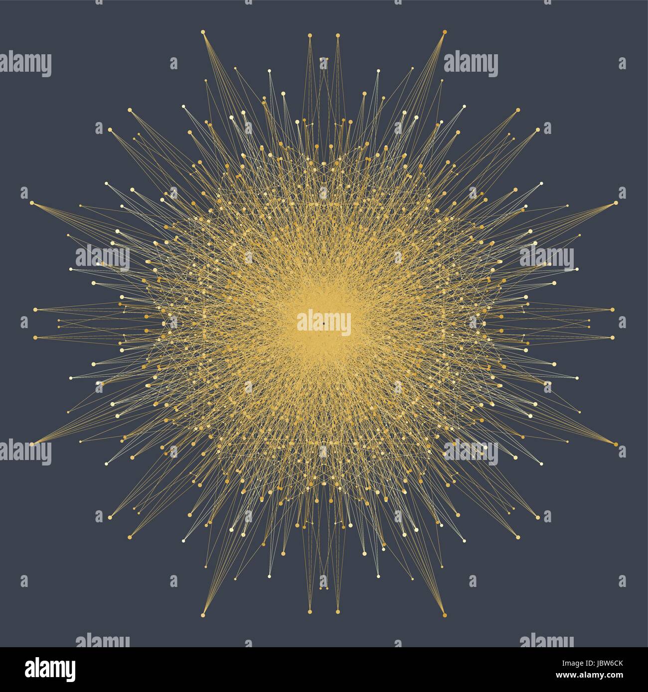 Fractal element with connected lines and dots. Big data complex. Particle compounds. Network ...